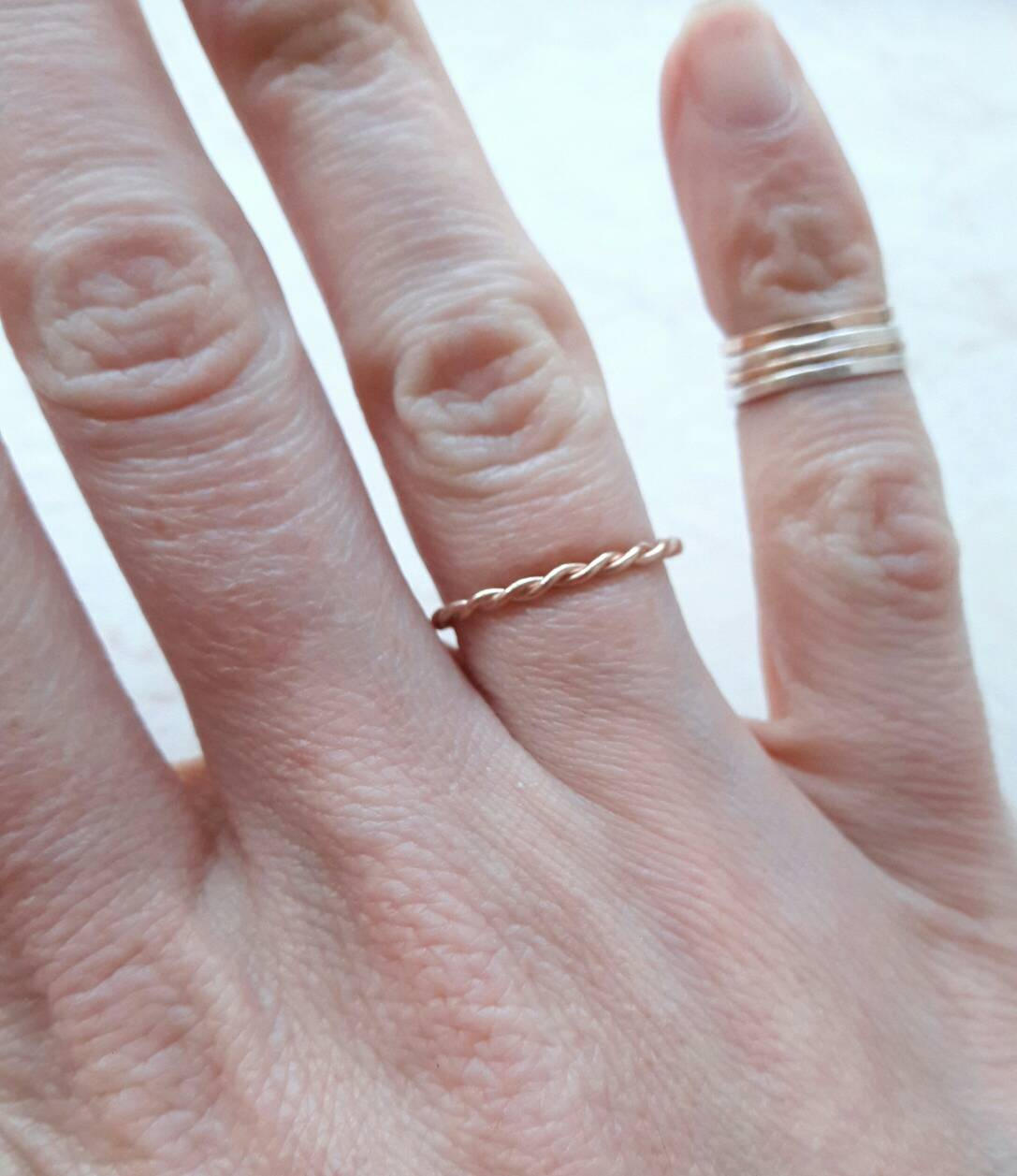 Twisted Gold Rope Ring Gold Fill Ring Rose Gold Ring | Etsy