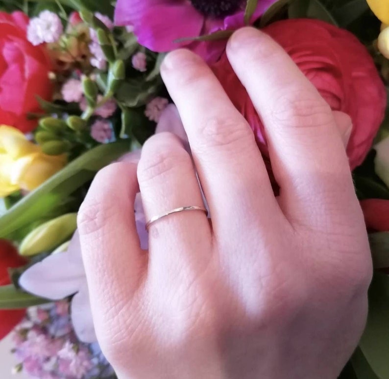 Platinum Wedding Band Simple Platinum Ring 1mm Band Thin - Etsy