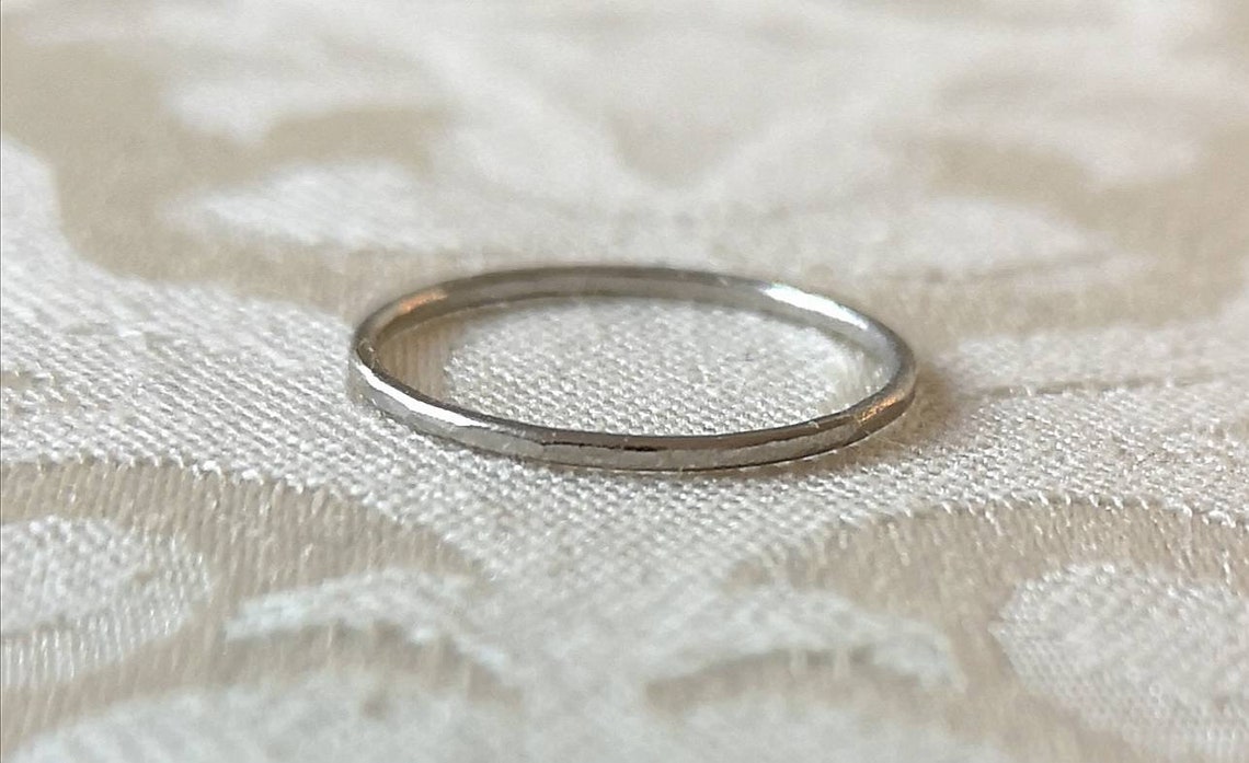 Platinum Wedding Band Simple Platinum Ring 1mm Band Thin - Etsy