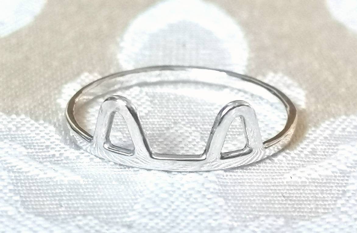 Kitty Ears Stacking Ring Stackable Cat Ears Ring Gift for | Etsy