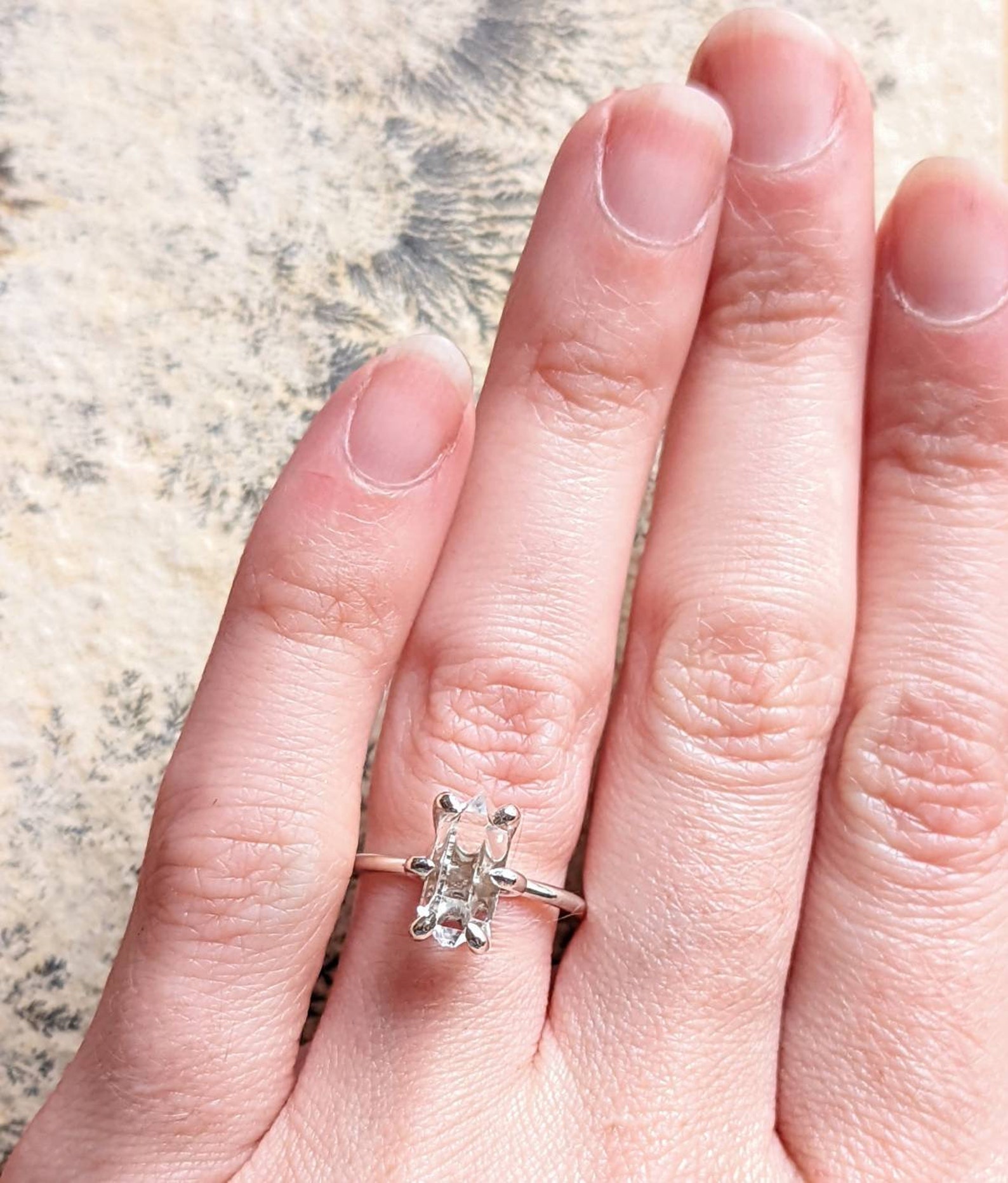 Large Herkimer Diamond Engagement Ring Quartz Crystal - Etsy