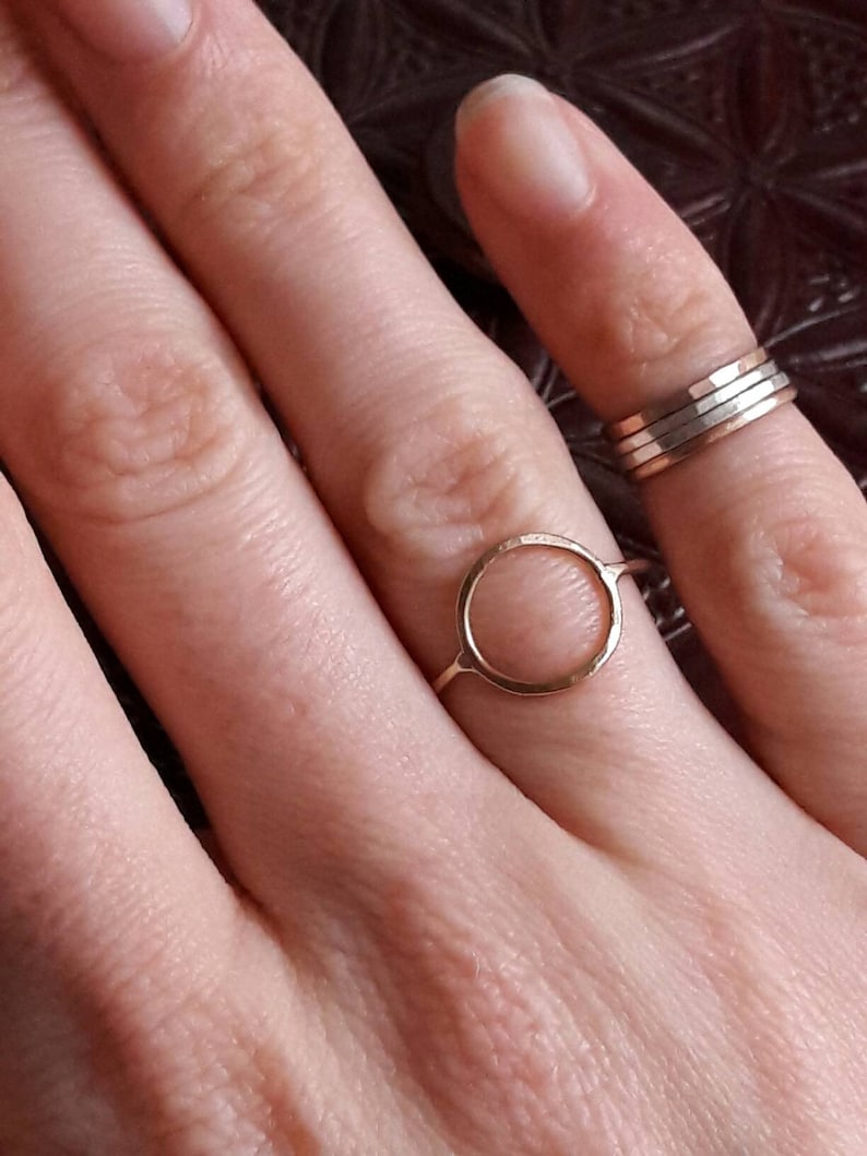 Yellow Gold Circle Ring Gold Fill Ring Open Circle Ring - Etsy