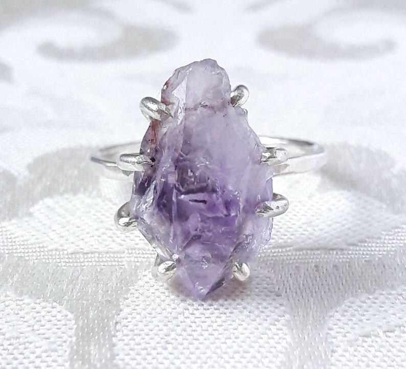 Raw Amethyst Crystal Ring February Birthstone Ring - Etsy Canada