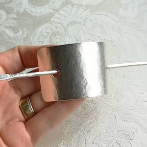 Beaten Sterling Silver Hair Cuff With Stick - Celtic Hair Holder ...