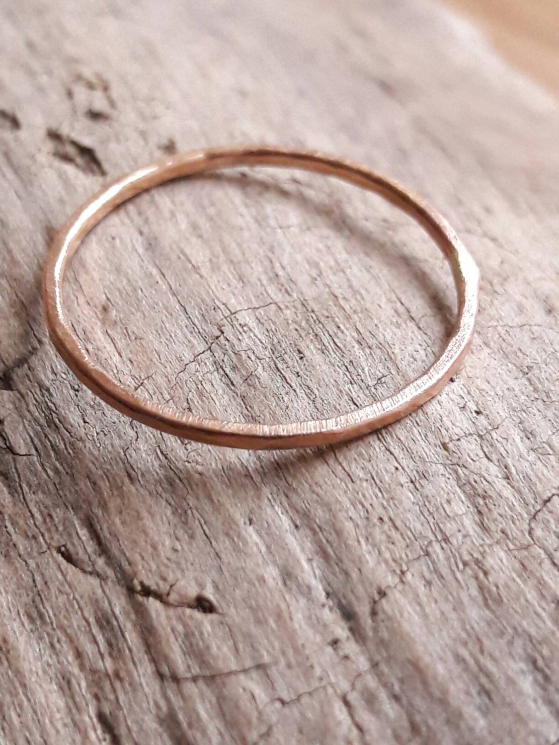 Delicate Rose Gold Ring 1mm Rose Gold Stacking Ring | Etsy