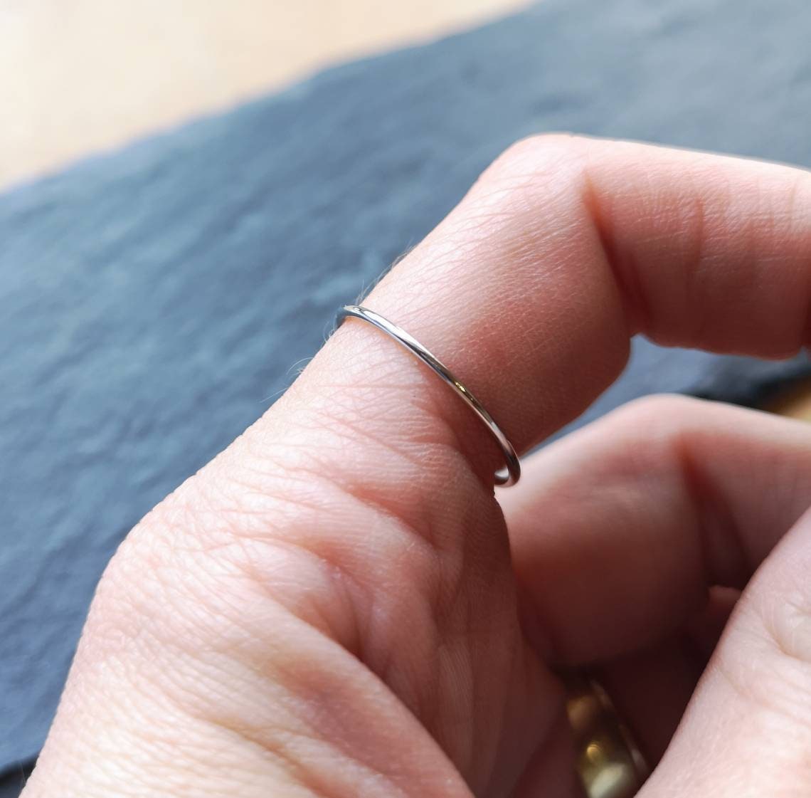 Platinum Wedding Band Simple Platinum Ring 1mm Band Thin - Etsy