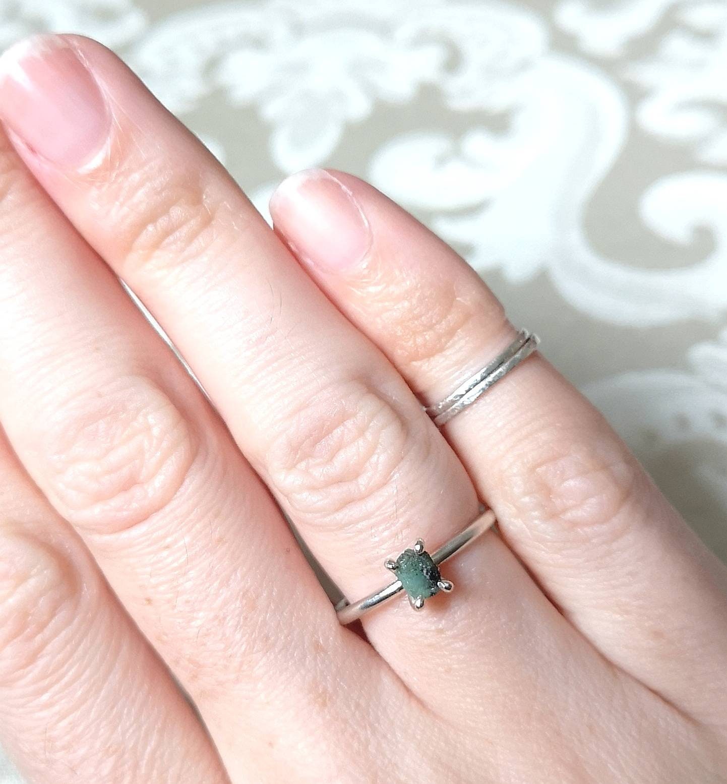 Rough Emerald Crystal Stacking Ring Gifts Under 100 May - Etsy