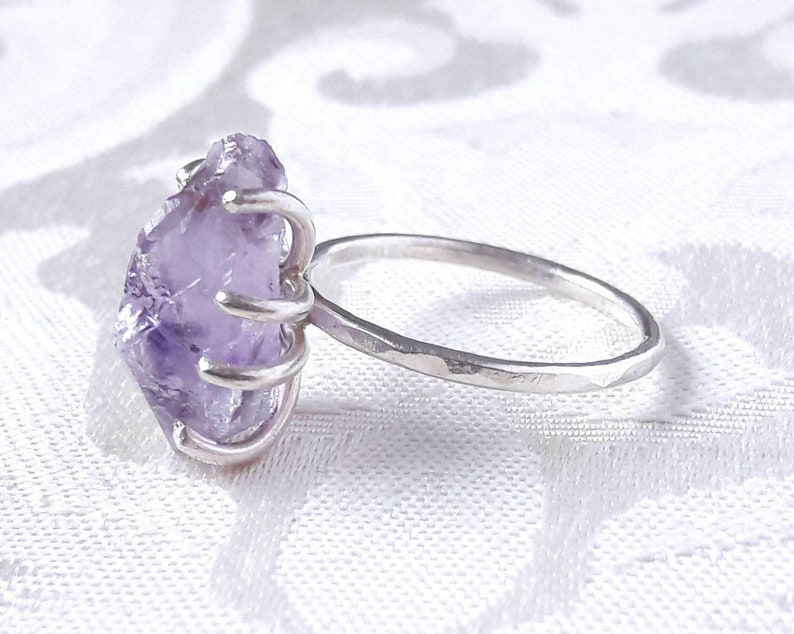 Raw Amethyst Crystal Ring February Birthstone Ring - Etsy Canada