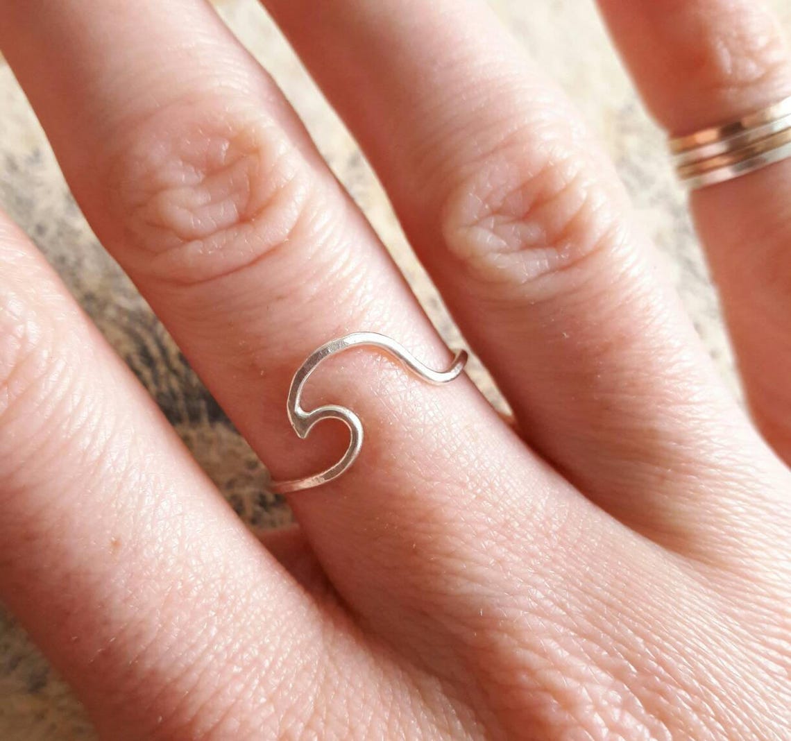 Sterling Silver Wave Ring Beach Ring Ocean Wave Ring | Etsy