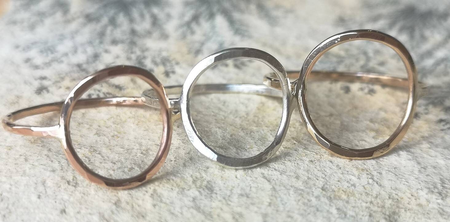 Yellow Gold Circle Ring Gold Fill Ring Open Circle Ring | Etsy