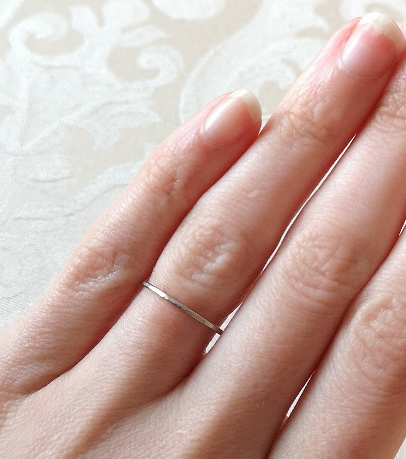 Platinum Wedding Band Simple Platinum Ring 1mm Band Thin Ring Skinny ...