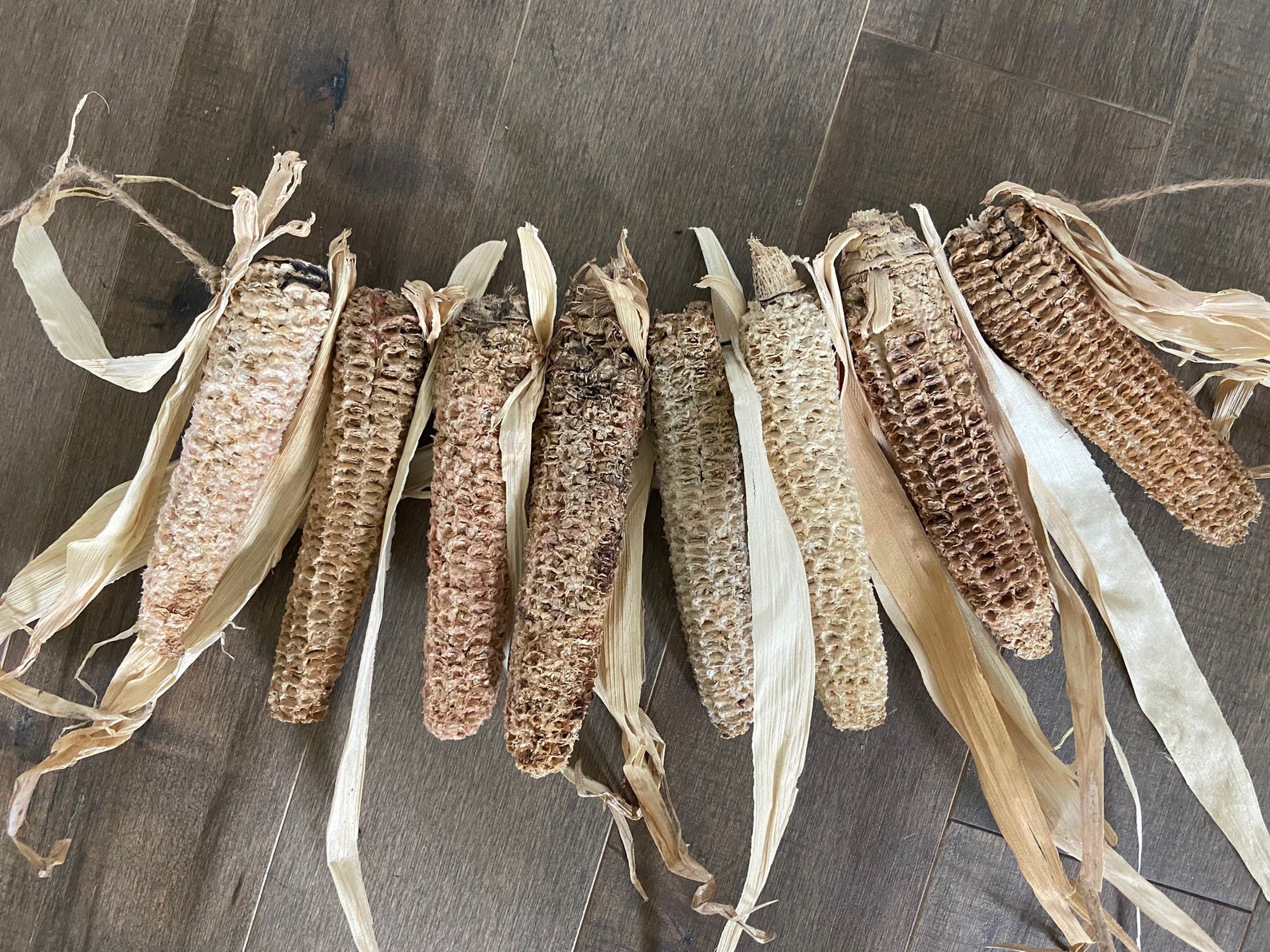 Indian Corn Cob Garland Cobs & Husks Primitive Farmhouse | Etsy