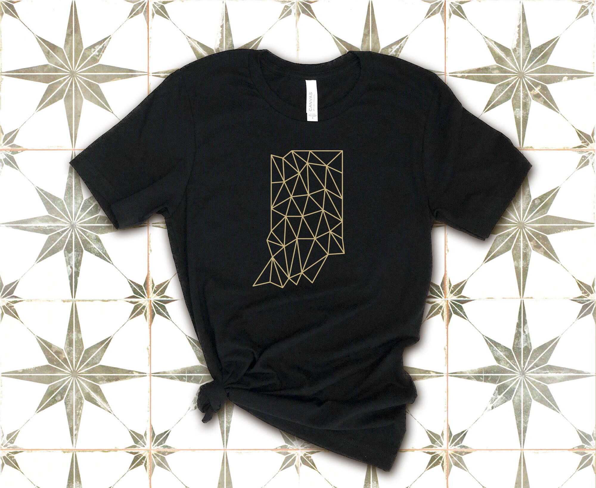 Wireframe Indiana Shirt With Geometric Polygonal Design Gift for ...