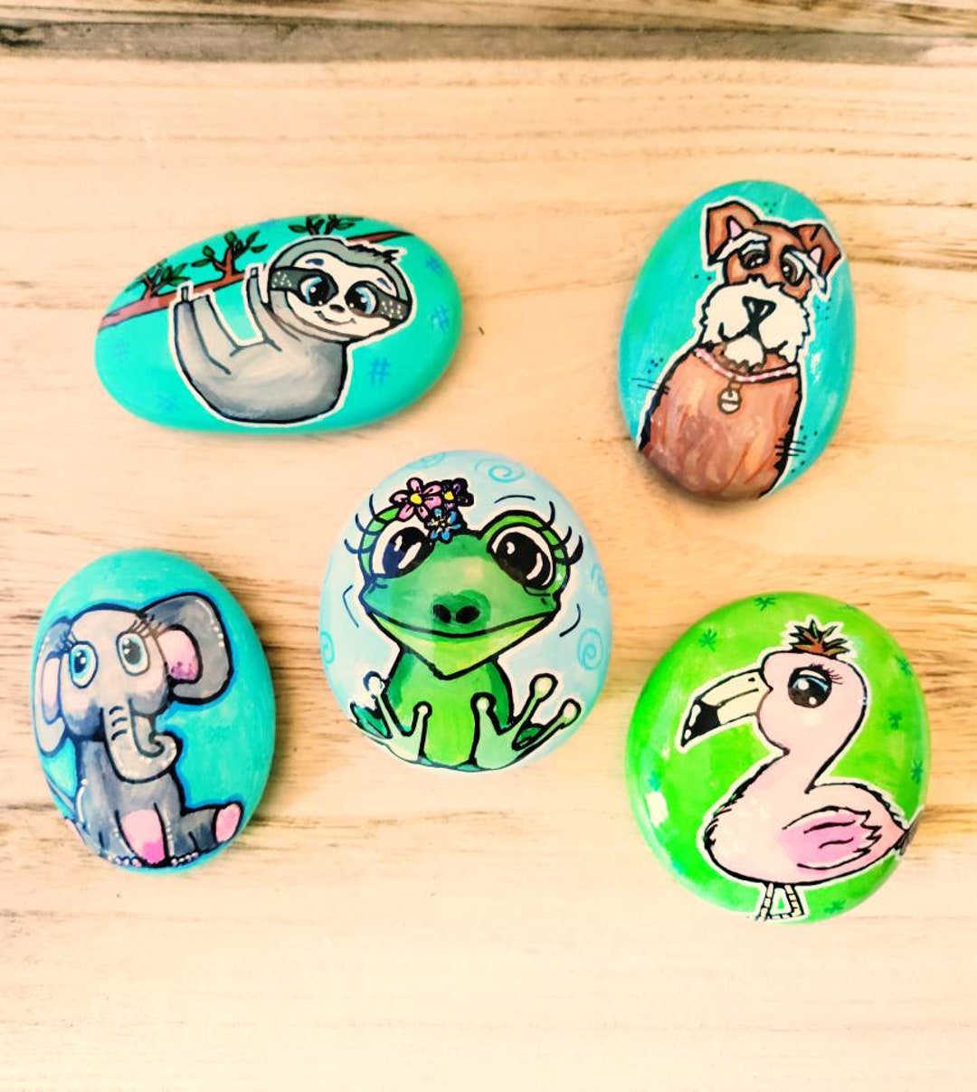 Baby Animals Painted Rocks, Inspirational Gifts, Happy Rocks, Gifts for ...