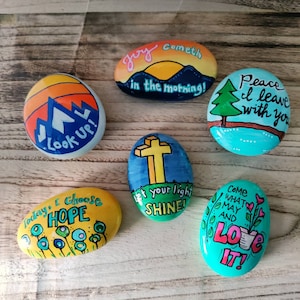 Hand-painted Inspirational Rocks: Christian Kindness Gifts - Etsy