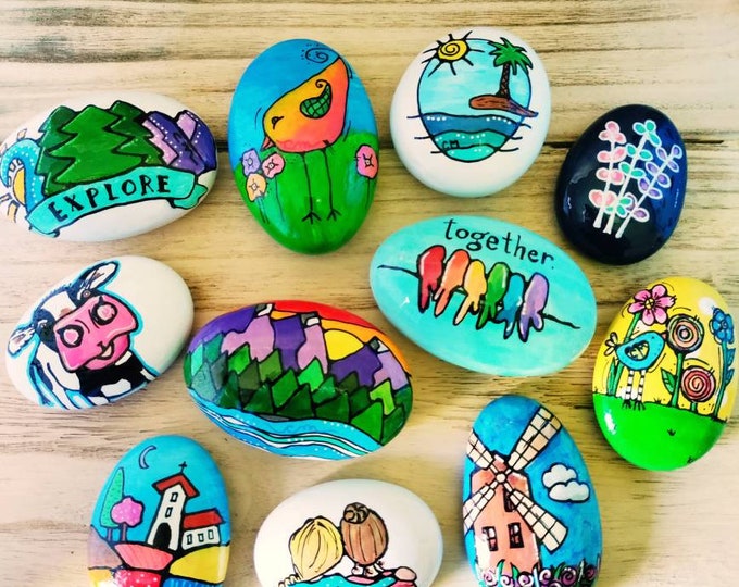 Inspirational Painted Rocks of Nature Sunshine Flowers Landscape ...