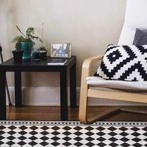 Vinyl Mat , Kitchen Mat, Geometric Tiles Decor, Nordic Design , Easy to ...