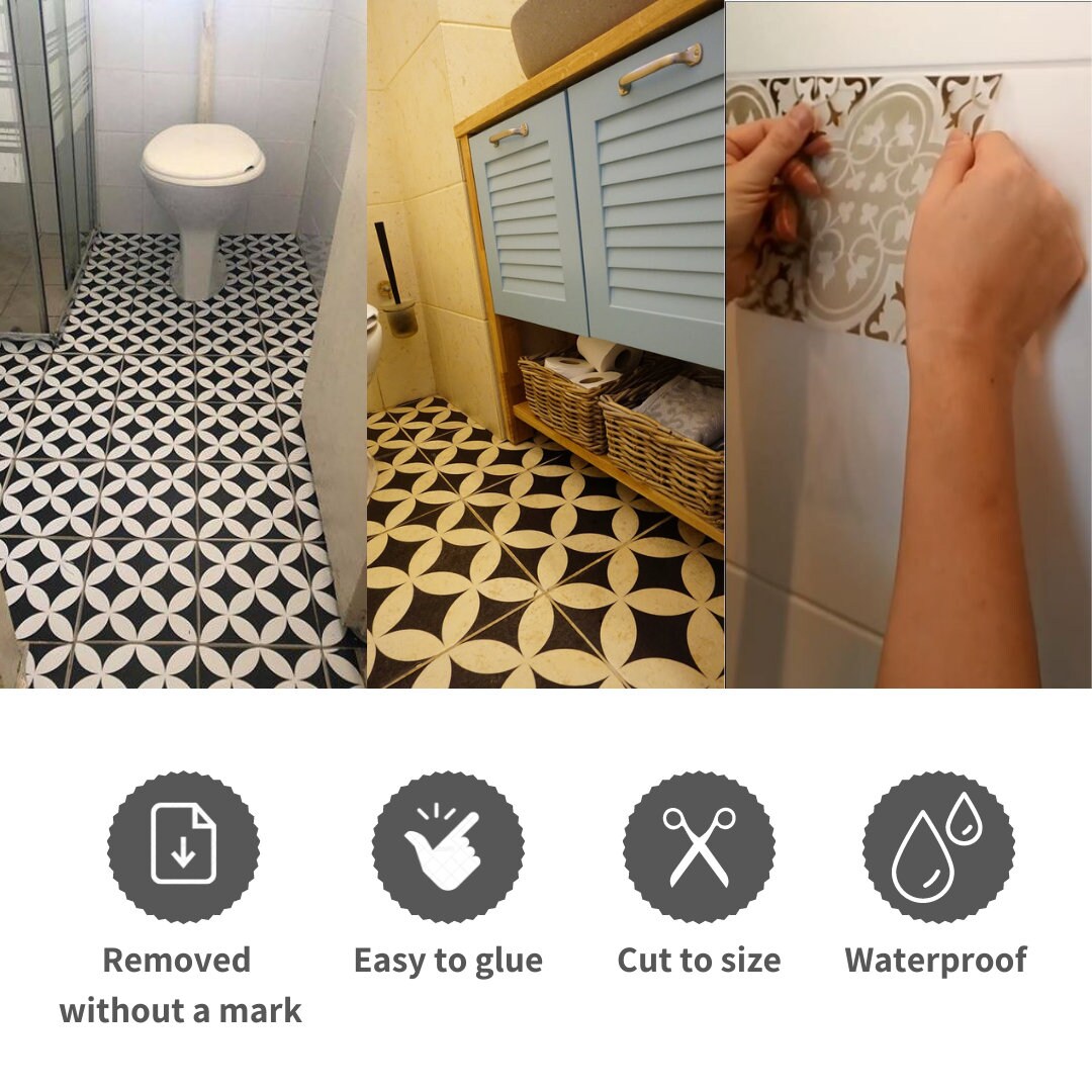 Adhesive Vinyl Stickers Decorative Home Stickers Vinyl Tile - Etsy
