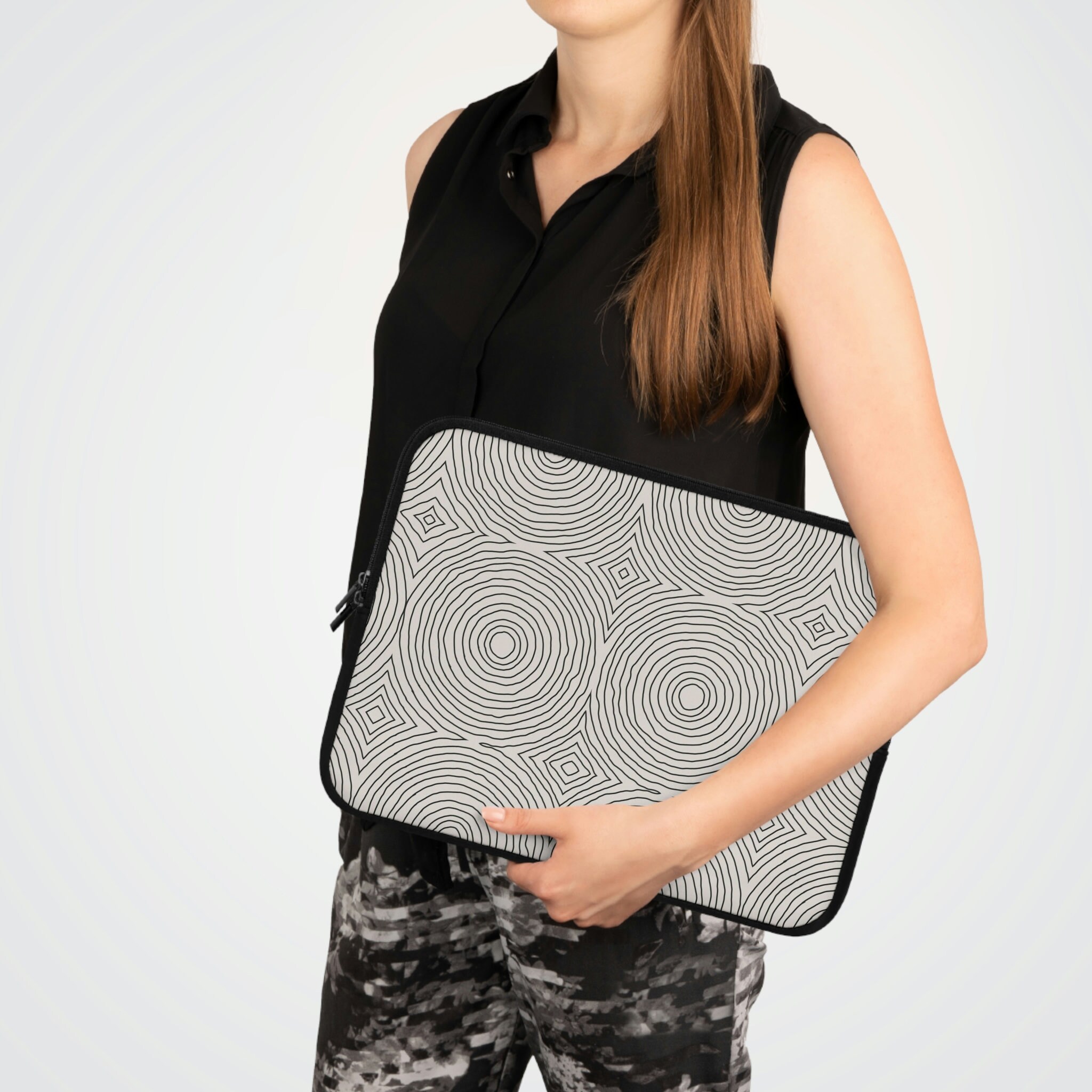 Circle Pattern Designed Laptop Carrier, Laptop Sleeve, Laptop Bag ...