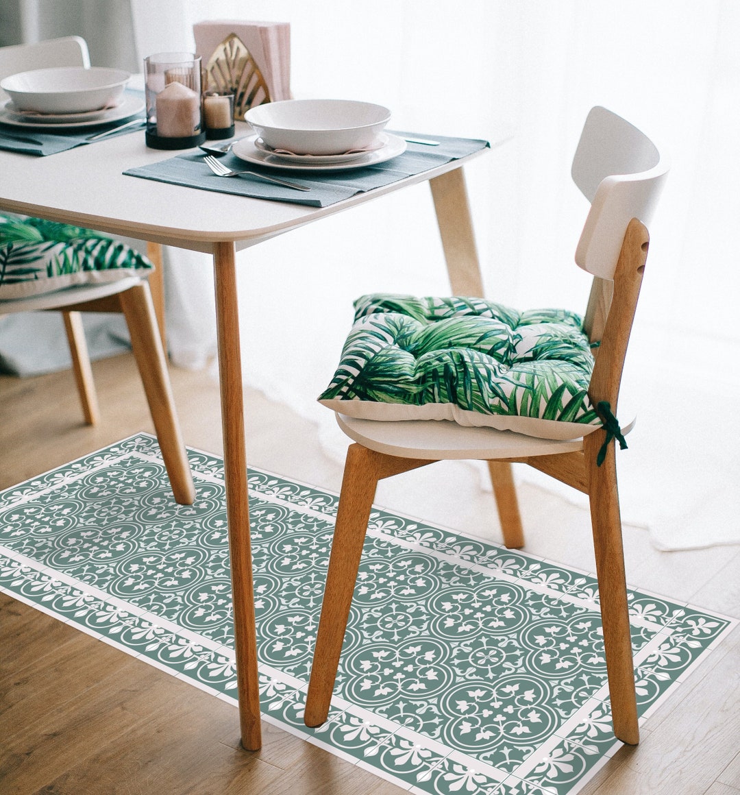 Green Vinyl Floor Mat, Non Absorbent Vinyl, PVC Kitchen Mat, Linoleum ...