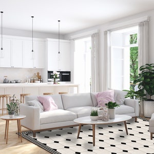 Modern Tile Floor Mat, Vinyl Living Room Floor Mat, PVC Living Room ...