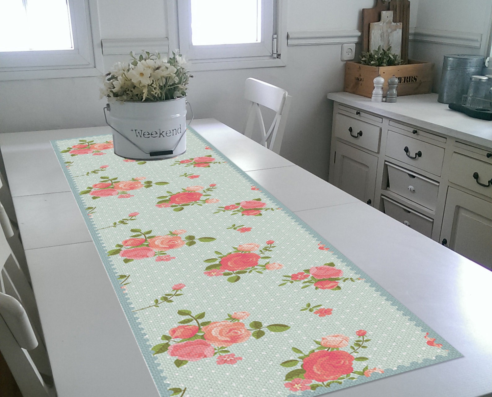 Free Shipping Flowers Table Runner Wedding Table Runner - Etsy