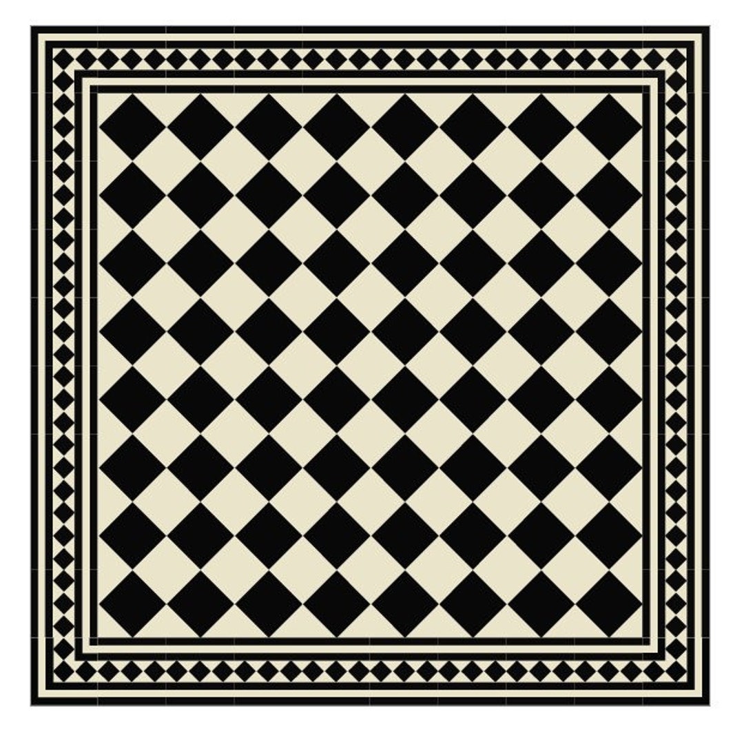 Vinyl Mat , Kitchen Mat, Geometric Tiles Decor, Nordic Design , Easy to ...