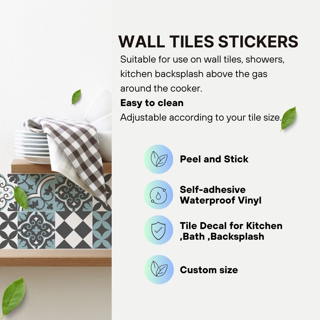 Self-adhesive Vinyl Stickers, Peel and Stick, Tile Decal for Kitchen ...