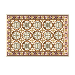 Orange & Bordeaux Vinyl Mat, Oriental Maroccan Design, Waterproof ...