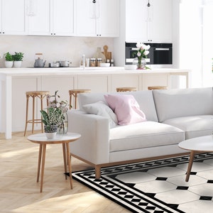 Modern Tile Floor Mat, Vinyl Living Room Floor Mat, PVC Living Room ...