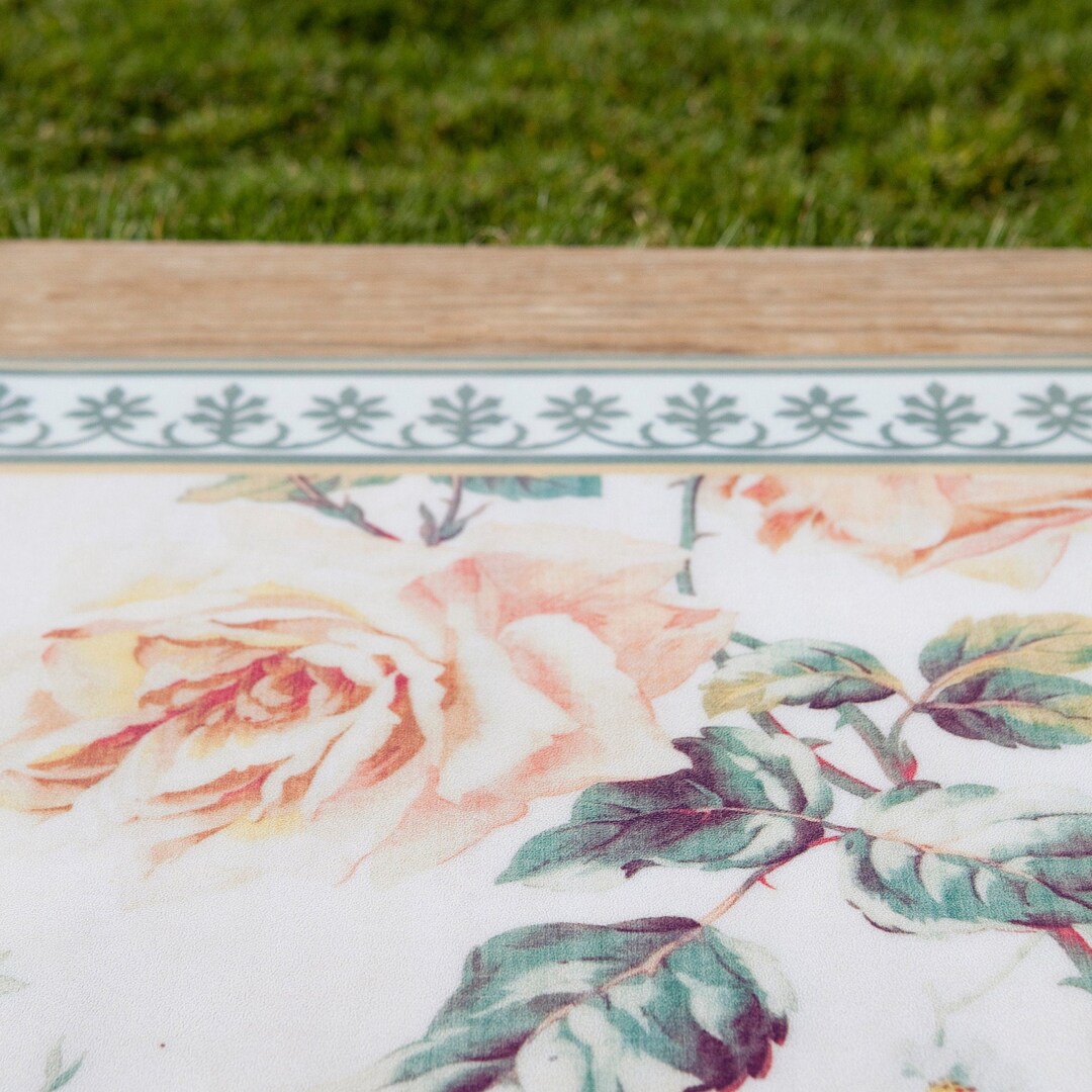 PVC Vinyl Mat Floral Mat, Orange Flowers Decorative Linoleum Rug, Area ...