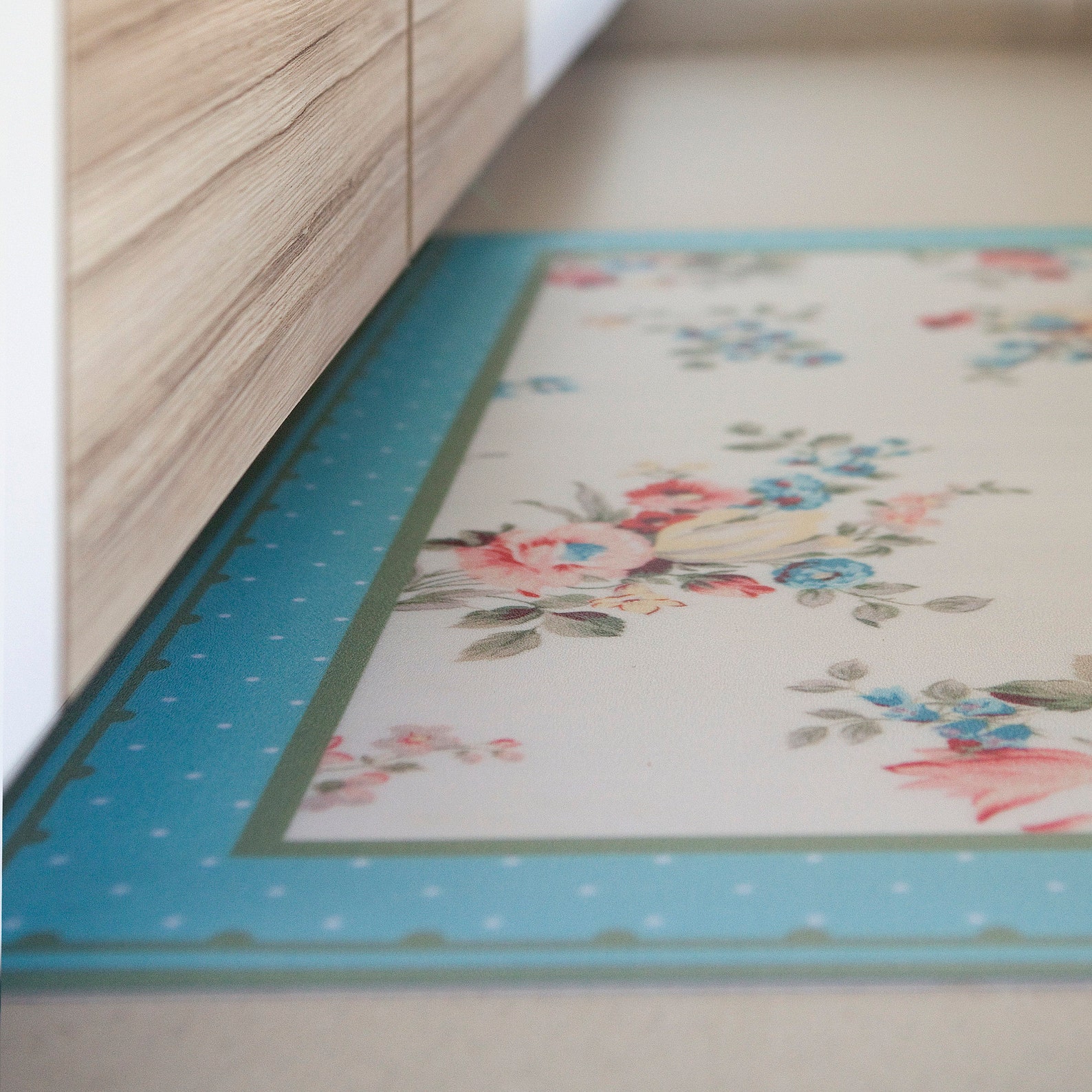 PVC Vinyl Mat Tiles Pattern Decorative Linoleum Rug Roses 02 , FREE ...