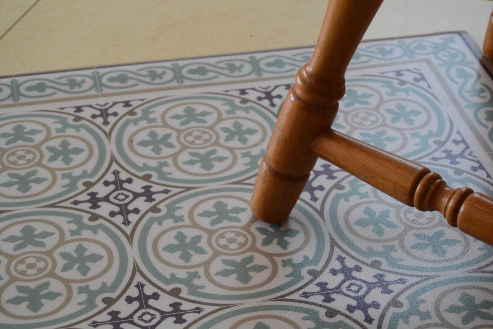 Azure & Purple Kitchen Mat Vinyl Mat Orientaltiles Décor - Etsy