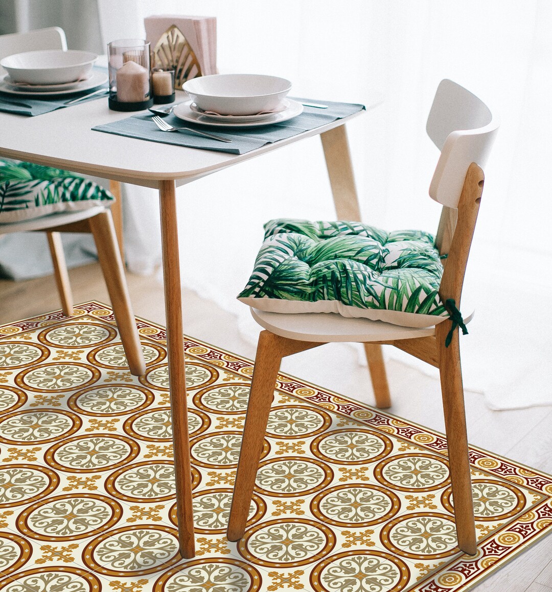 Linoleum Kitchen Rug, Vinyl Kitchen Mat, Non Absorbent Vinyl, PVC ...
