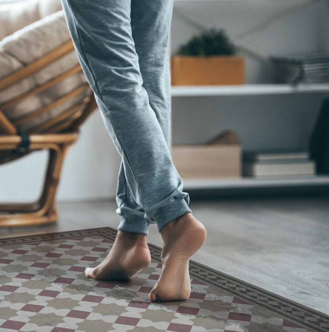 Vinyl Living Room Floor Mat, Modern Tile Floor Mat, PVC Living Room ...