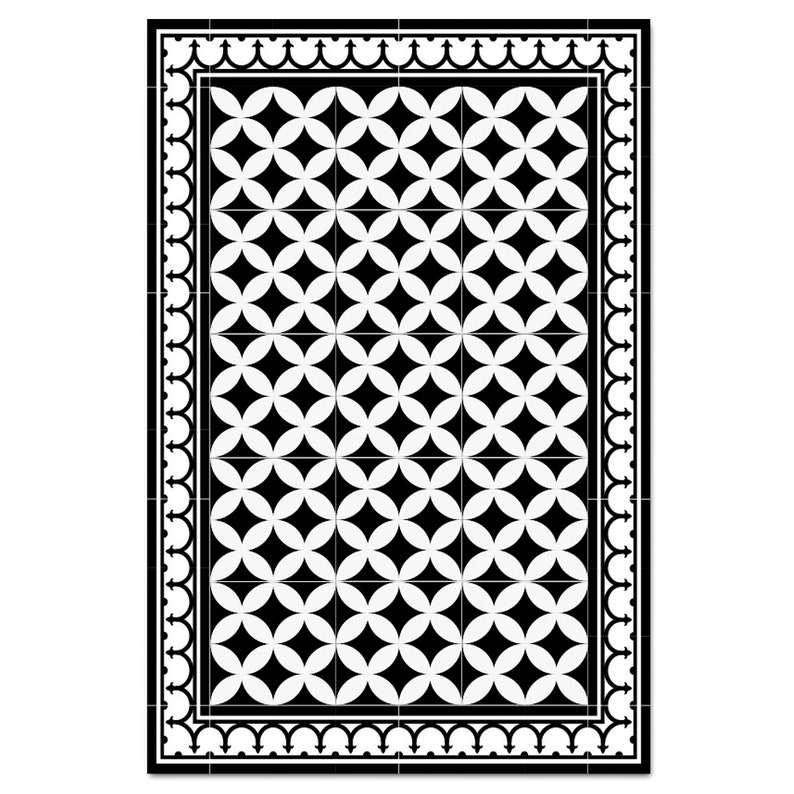 Rome Black & White Kitchen Mat Nordic Mat Design Livingroom - Etsy