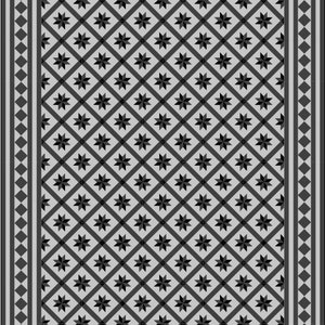 Black & Gray Vinyl Mat, Oriental Geometric Design, Kitchen Mat ...