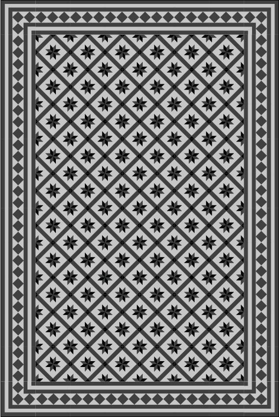 Black & Gray Vinyl Mat Oriental Geometric Design Kitchen - Etsy