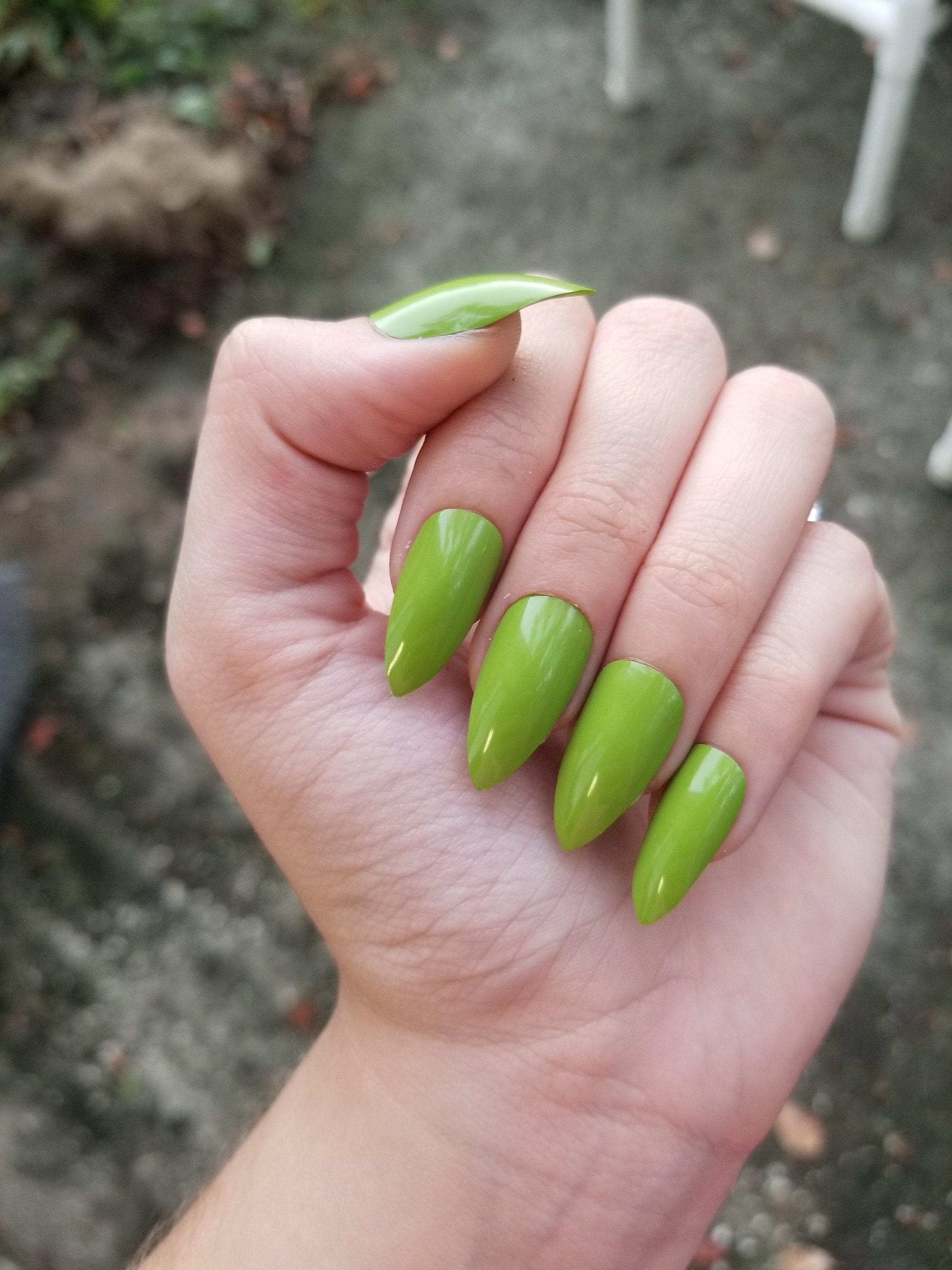Avocado || False Nails, Set of 20 || Tools for Application Included ...
