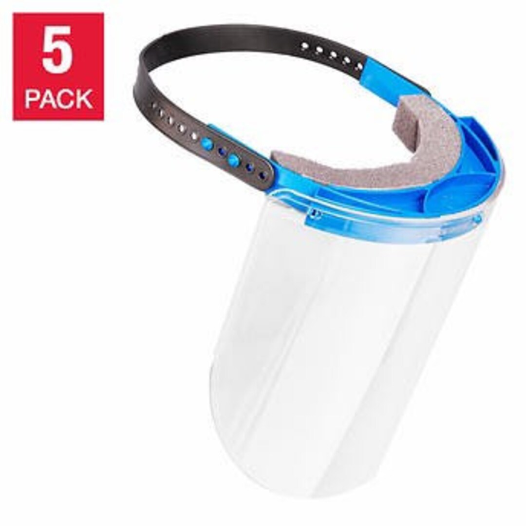 5 Pack Premium Adjustable Face Shield High Quality Re-usable Poly ...