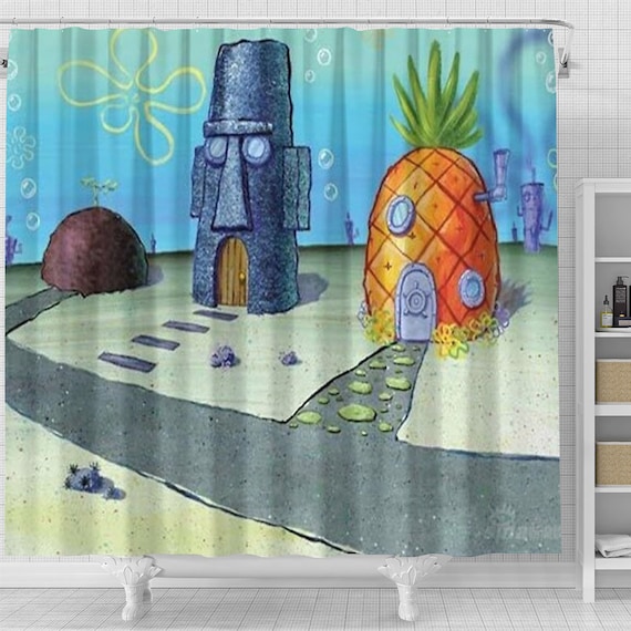 Spongebob Squarepants Shower Curtain Home Decor Waterproof - Etsy