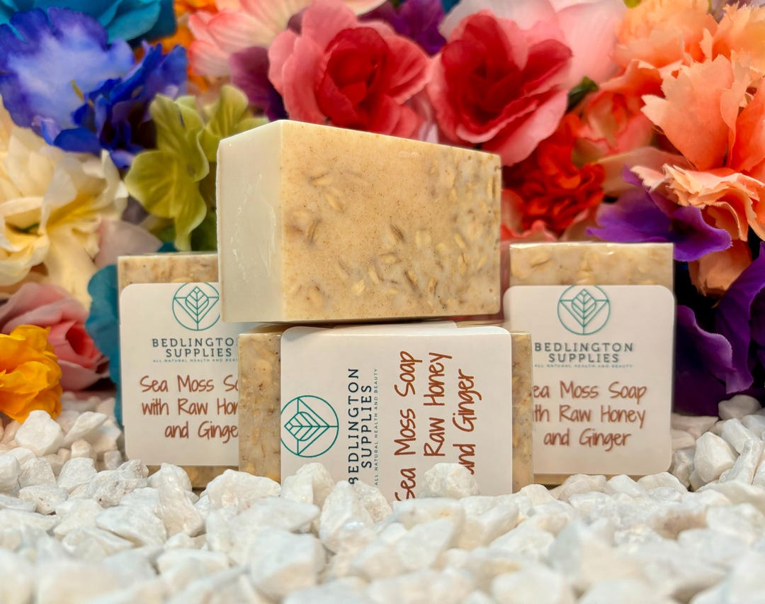 Sea Moss Oatmeal Honey Soap Bars- All Natural, Vegan, Non-gmo - Etsy
