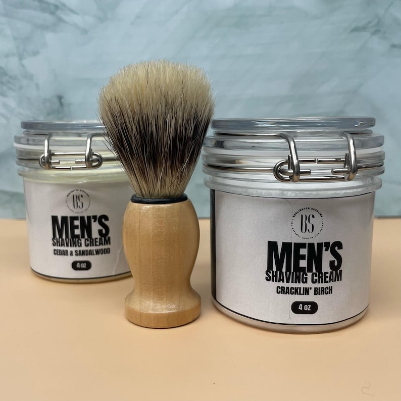 Men's Shaving Cream W/ Barber Brush - Etsy