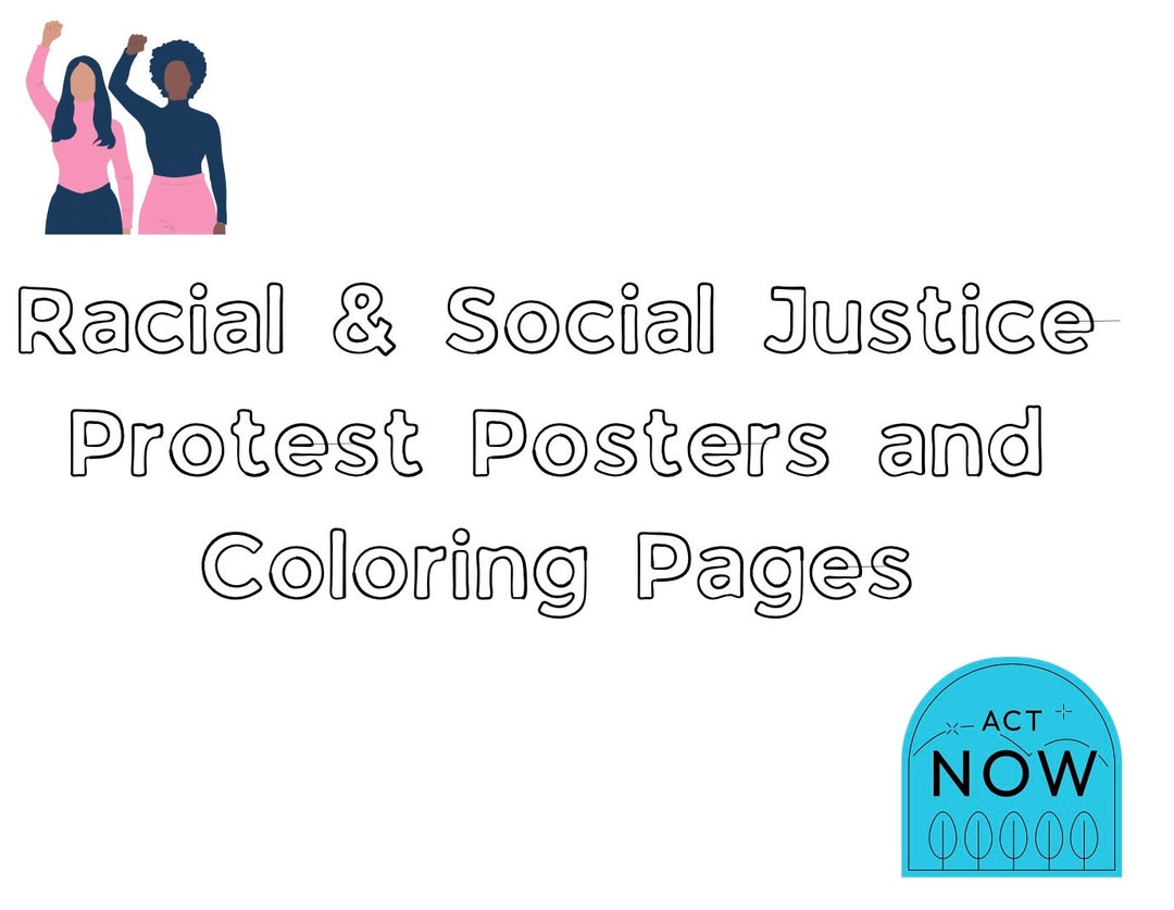 Racial & Social Justice Protest Posters and Coloring Pages - Etsy
