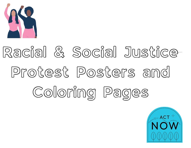 Racial & Social Justice Protest Posters and Coloring Pages - Etsy