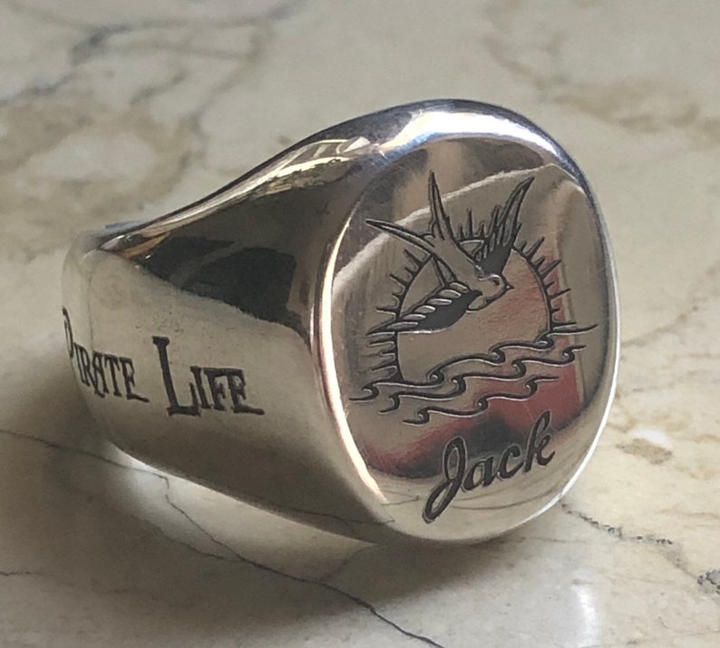 Jack Sparrow ring for Johnny Depp in solid silver 925. Anello | Etsy