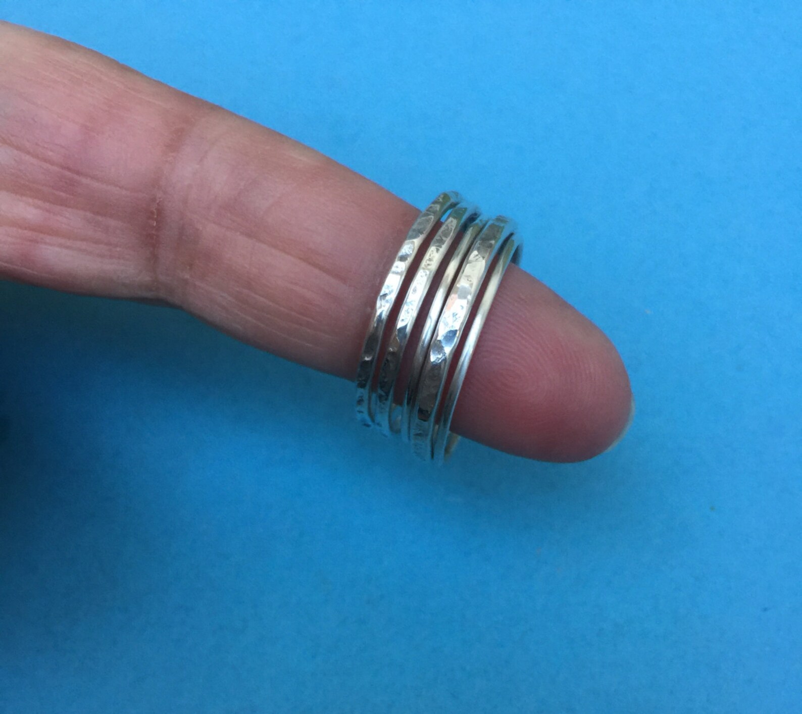 Handmade Stacking Rings, Sterling Silver Rings. Size T.5 T and a Half ...