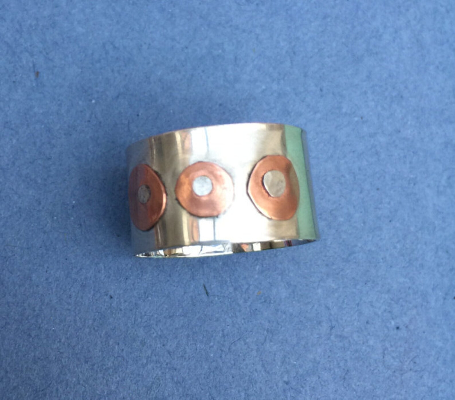 Handmade Rivet Ring Sterling Silver Riveted Ring. With Copper - Etsy UK