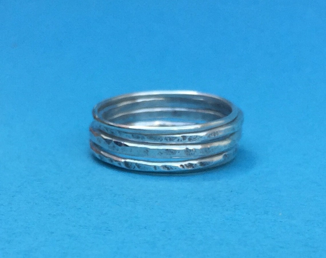 Handmade Stacking Rings, Sterling Silver Rings. Size T.5 T and a Half ...