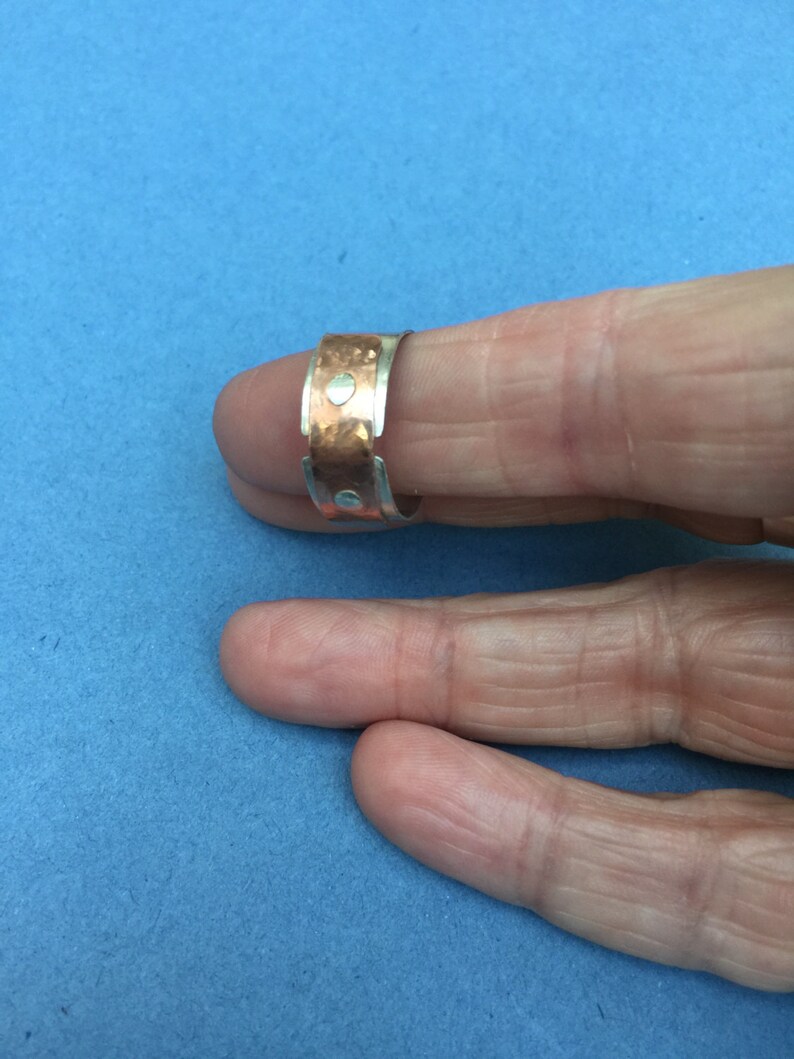 Handmade Rivet Ring Sterling Silver Riveted Ring. With Copper - Etsy